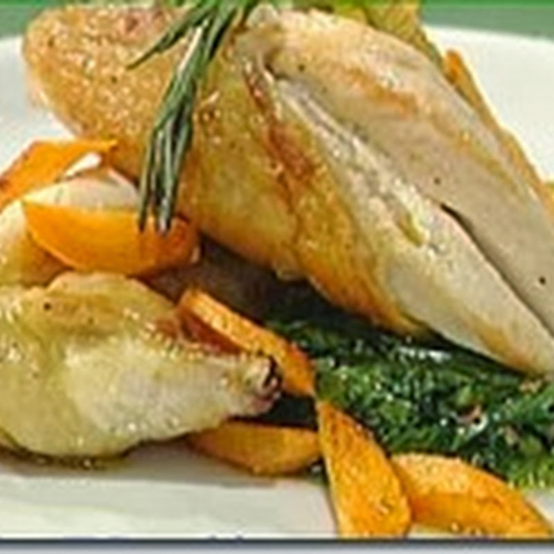 Suprema di pollo farcita con salsiccia e timballino di cicoria