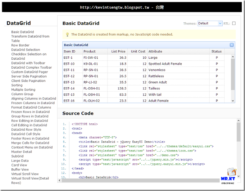 Mrkt 的程式學習筆記 Asp Mvc 使用 Jquery Easyui Datagrid 基礎篇