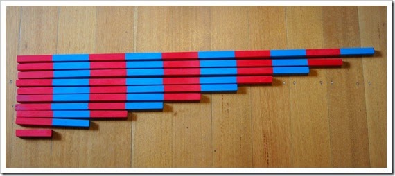 Montessori Items for Sale: Homemade Red Rods and Large Number Rods