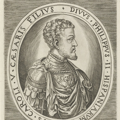 Portret van koning Filips II, koning van Spanje, Frans Huys, 1546 ...