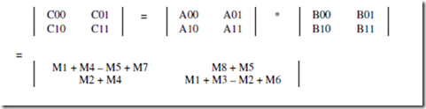 Strassen’s matrix multiplication using Divide & Conquer technique.