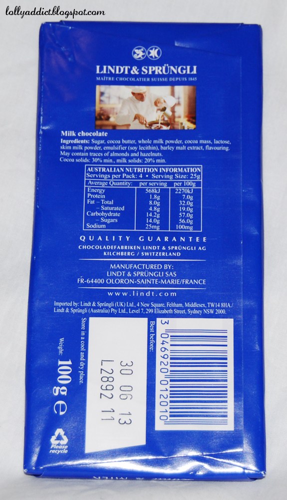 Lolly Addict - Australian Confectionery Reviews: Lindt Extra Creamy ...