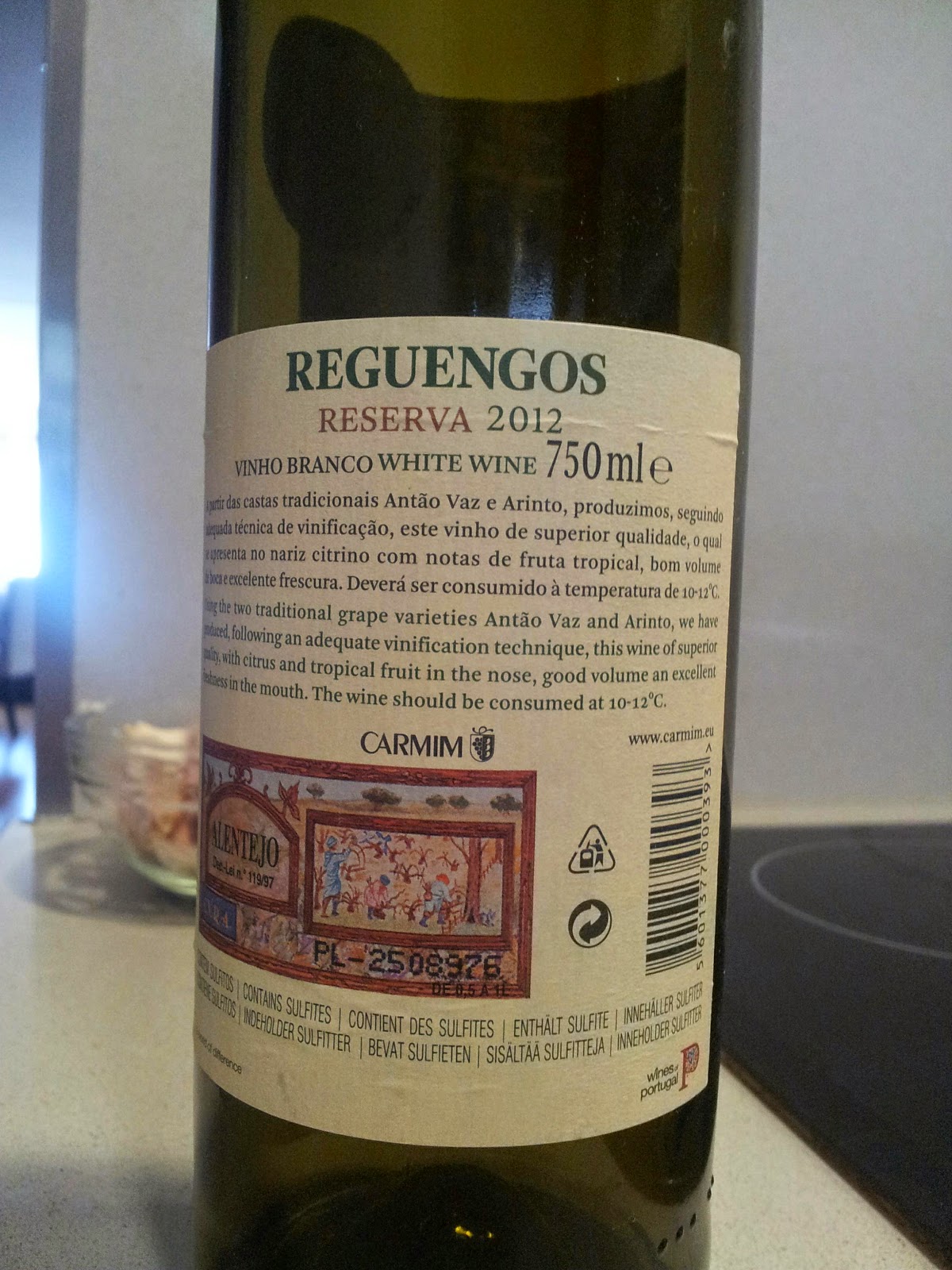Vinhos, Gins e outras coisas boas...: Reguengos Reserva Branco 2012