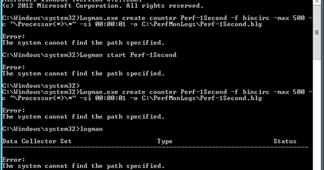 Systems Center Virtualization Logman Error The System Cannot Find
