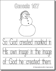 Memory Verse Helps-Genesis 1:27