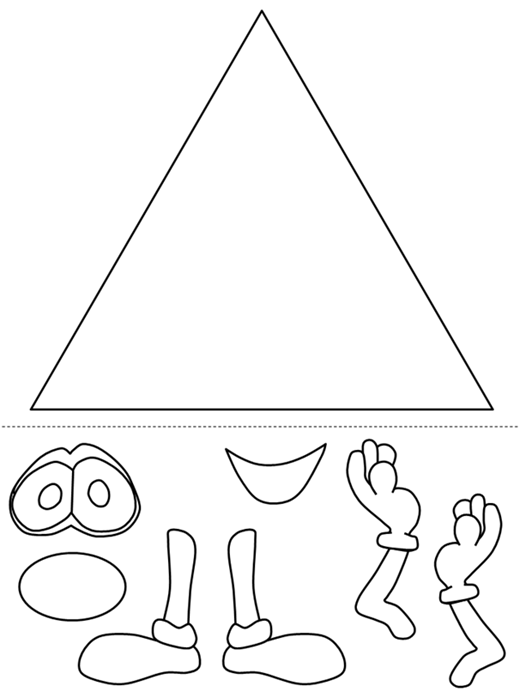 Triangulo para recortar y colorear.