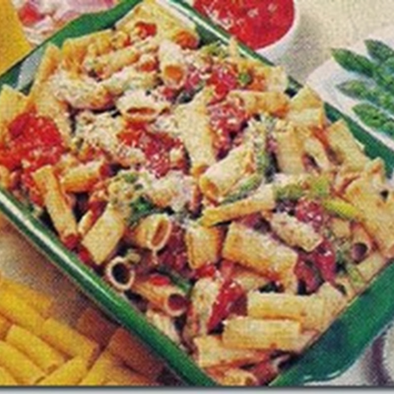 Rigatoni con pollo e asparagi