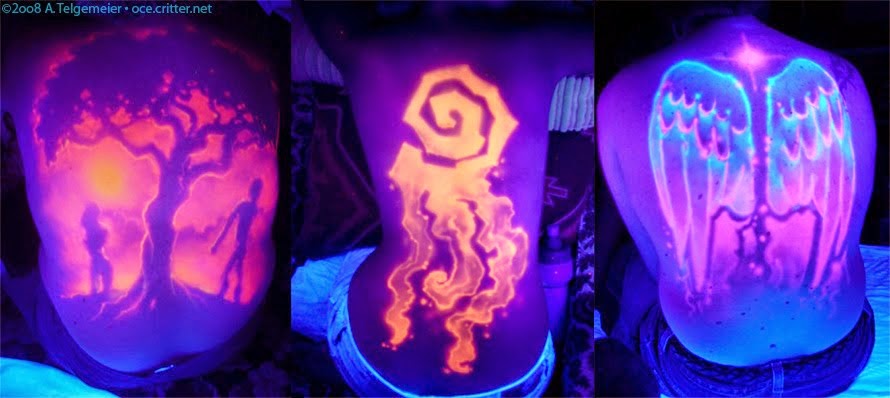 UV Ink: Blacklight Tattoo Designs: Assorted UV Tattoos