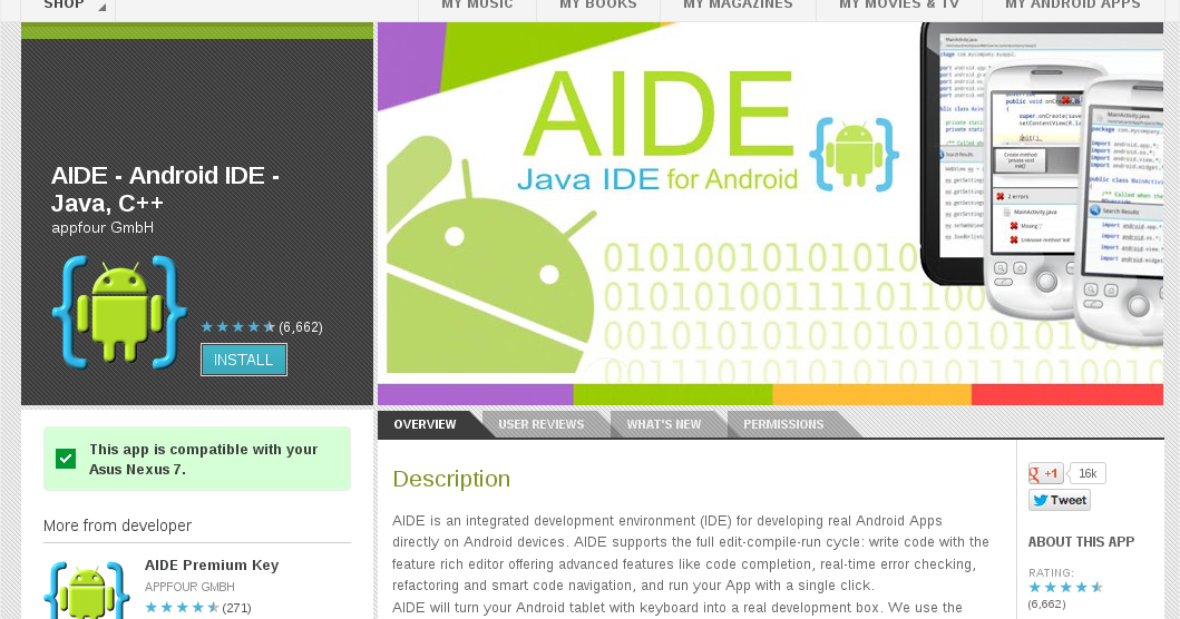 First Android application.