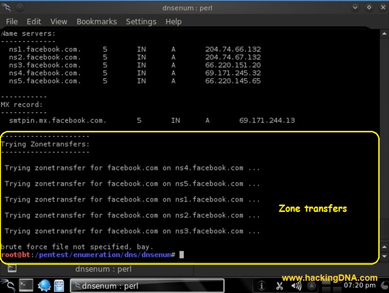 X Conocimientos: Kali Linux > Information Gathering > DNS Analysis