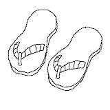 DIBUJOS DE CHANCLAS PARA COLOREAR