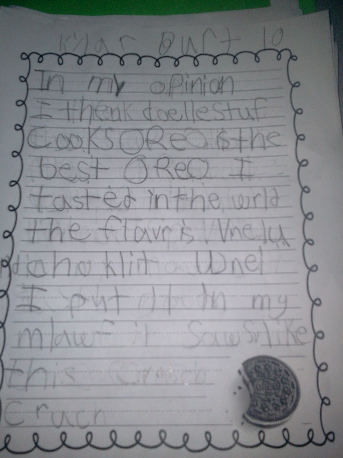 First Grade Opinion Writing