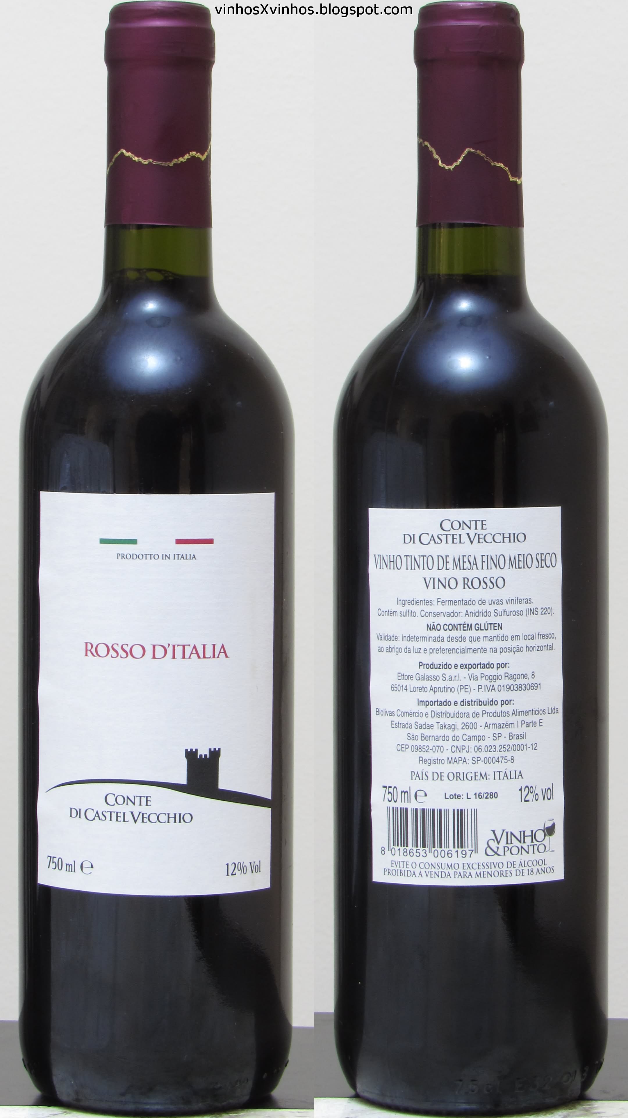 Vinhos x Vinhos: Conte Di CastelVecchio D.O.C.