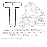DIBUJOS DE LETRA T PARA PINTAR