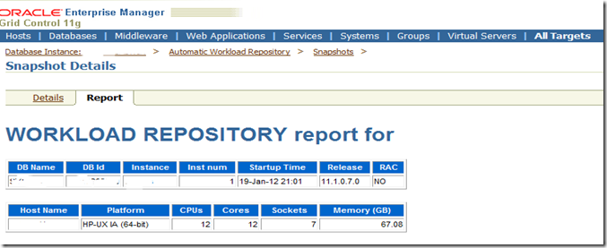 Siva Oracle How To Generate Awr Report From Oem Grid