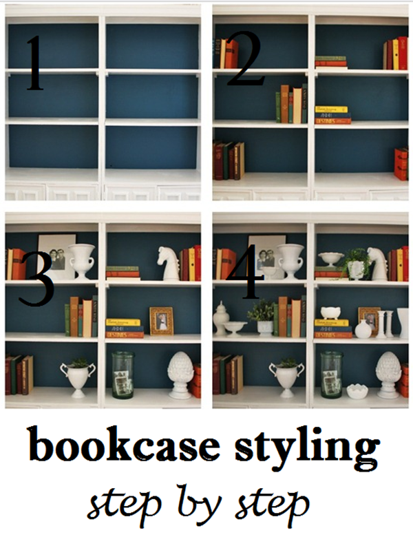 Bookcase Styling Step by Step