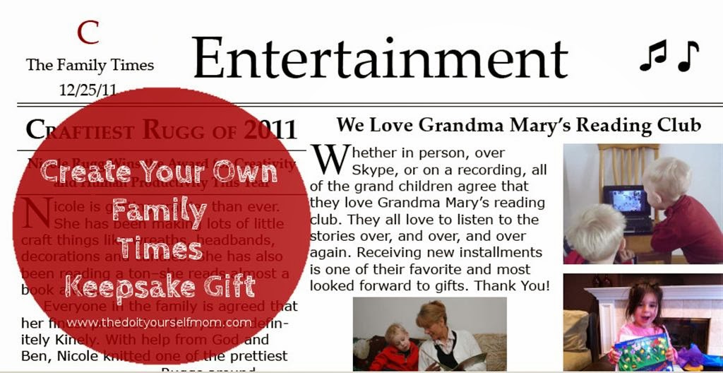 The Do-It-Yourself Mom: DIY Family Times Newspaper Keepsake Gift