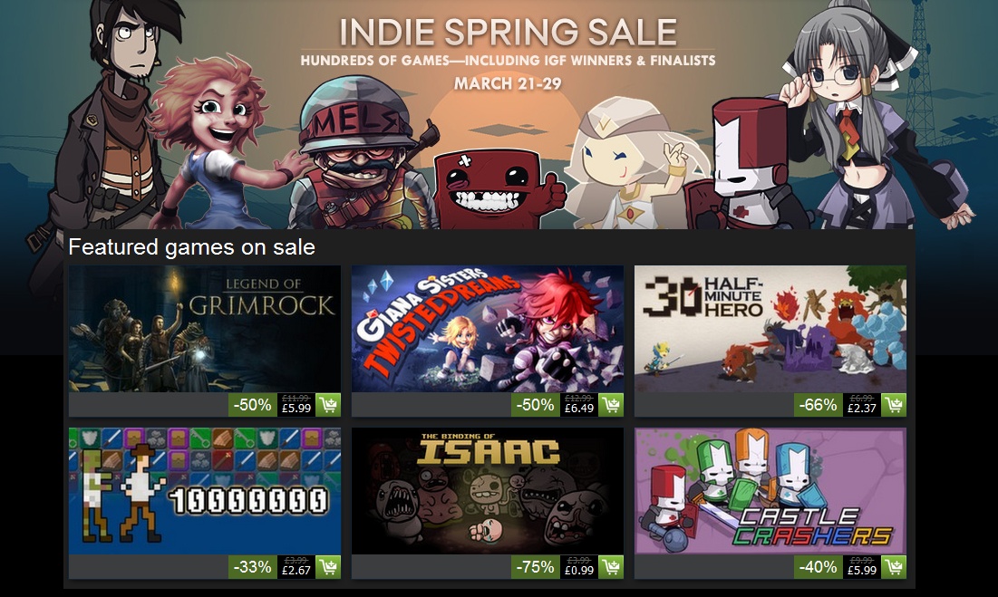 Indie Retro News: Indie Spring Sale - Steam ( March 21-29th )