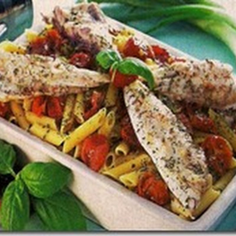 Penne con pesce ombrina
