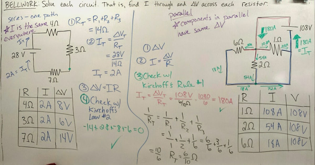 Volkening's Physics Classes: Series and Parallel Circuits Practice
