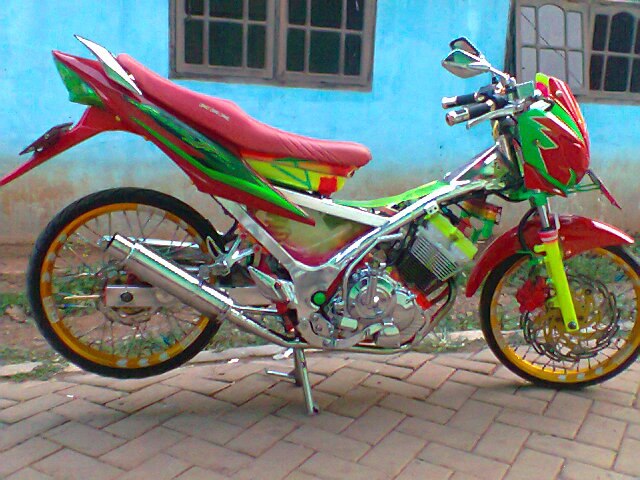 modifikasi airbrush satria fu full chrome racing look: Satria fu modifikasi