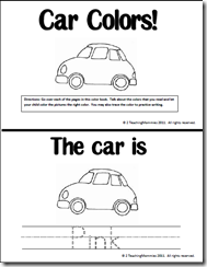 Cars Counting and Color Books