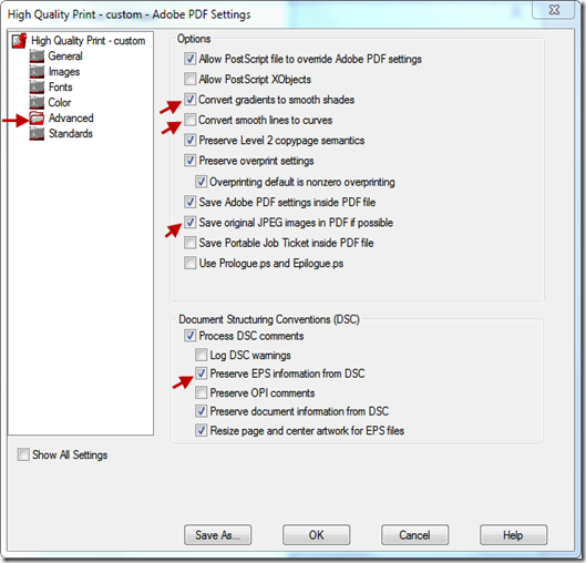 Configure Word’s Acrobat tab settings for higher quality output