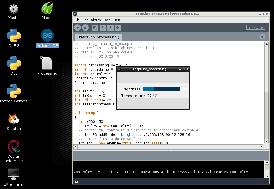 Arduino GR: RaspberryPi playing with Arduino and Processing