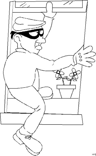 DIBUJOS DE LADRONES PARA COLOREAR