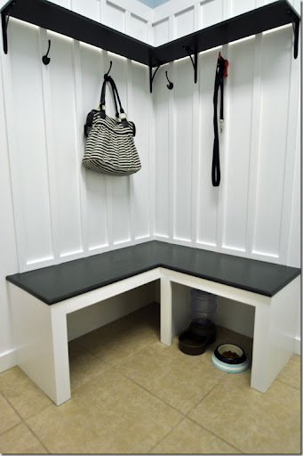 Mudroom Bench Decor and the Dog