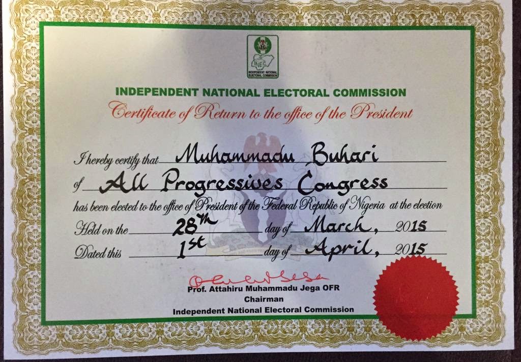 Design Lifestyle N Culture: The President-elect's certificate of return ...