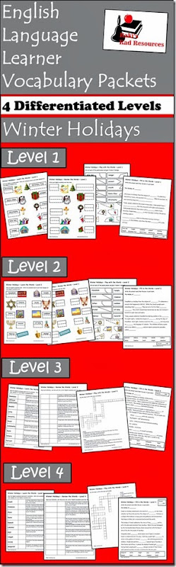 Winter Holiday ESL Vocabulary Packet from Raki’s Rad Resources ...