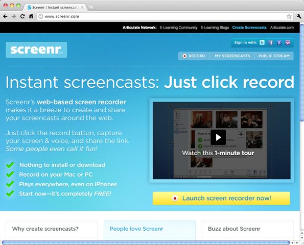 screenr.com: grabar todo lo que se hace en la pantalla online - Lo nuevo de hoy