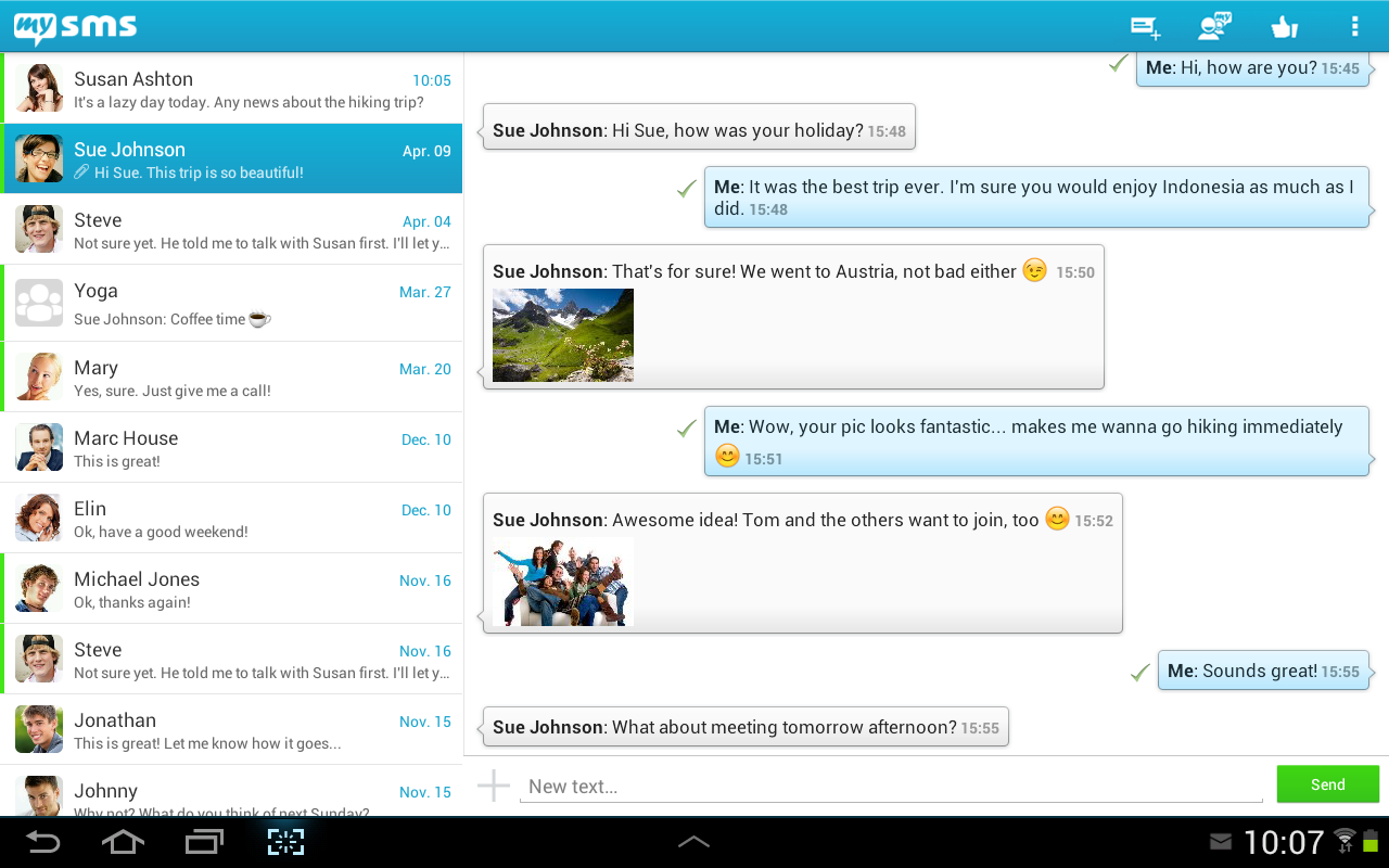 SMS Texting from Tablet & Sync - screenshot