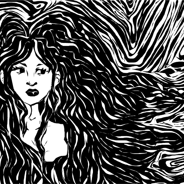 black and white nymph and lines » drawings » SketchPort