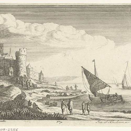 Haven met boten, Jan van Almeloveen, 1662 - 1726 - Rijksmuseum