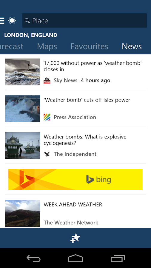MSN Weather – Android Apps on Google Play
