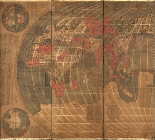 Kunyu wanguo quantu (Complete Map of All Nations on Earth) (left half ...