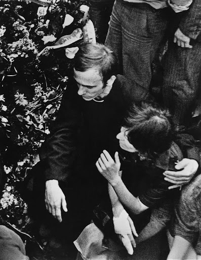 The Funeral of Grzegorz Przemyk. Rev. Jerzy Popiełuszko with Barbara ...