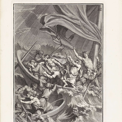 Storm op het Meer van Galilea, Matthijs Pool, naar Bernard Picart, 1720 ...