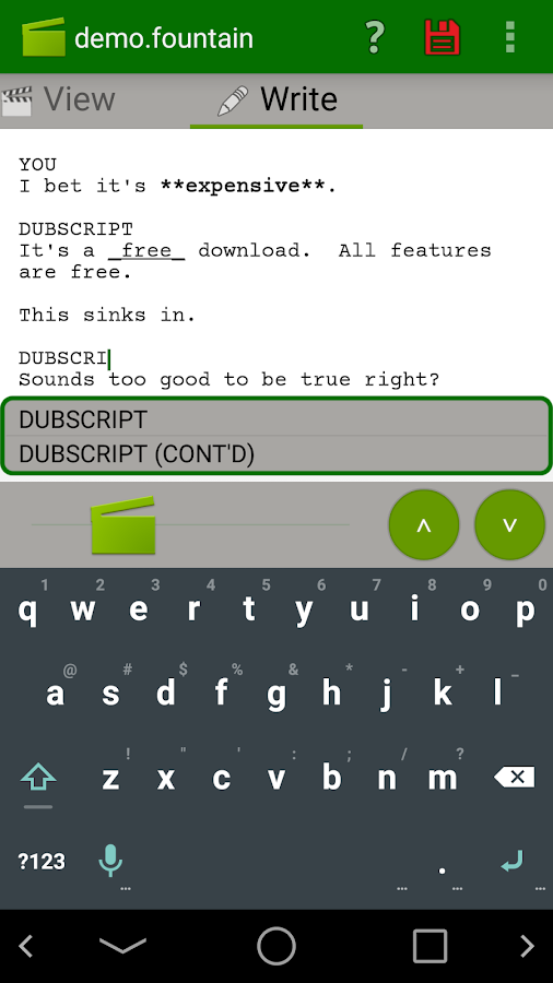 DubScript Screenplay Writer - Android Apps on Google Play