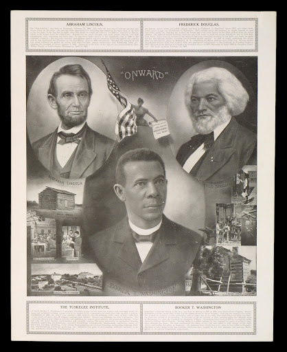 Print of Abraham Lincoln, Frederick Douglass, and Booker T. Washington ...