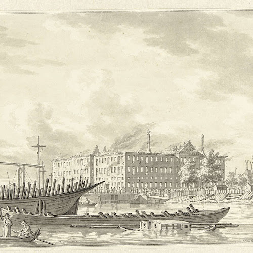 's Lands Zeemagazijn na de brand, 1791, Jan Bulthuis, 1791 - Rijksmuseum