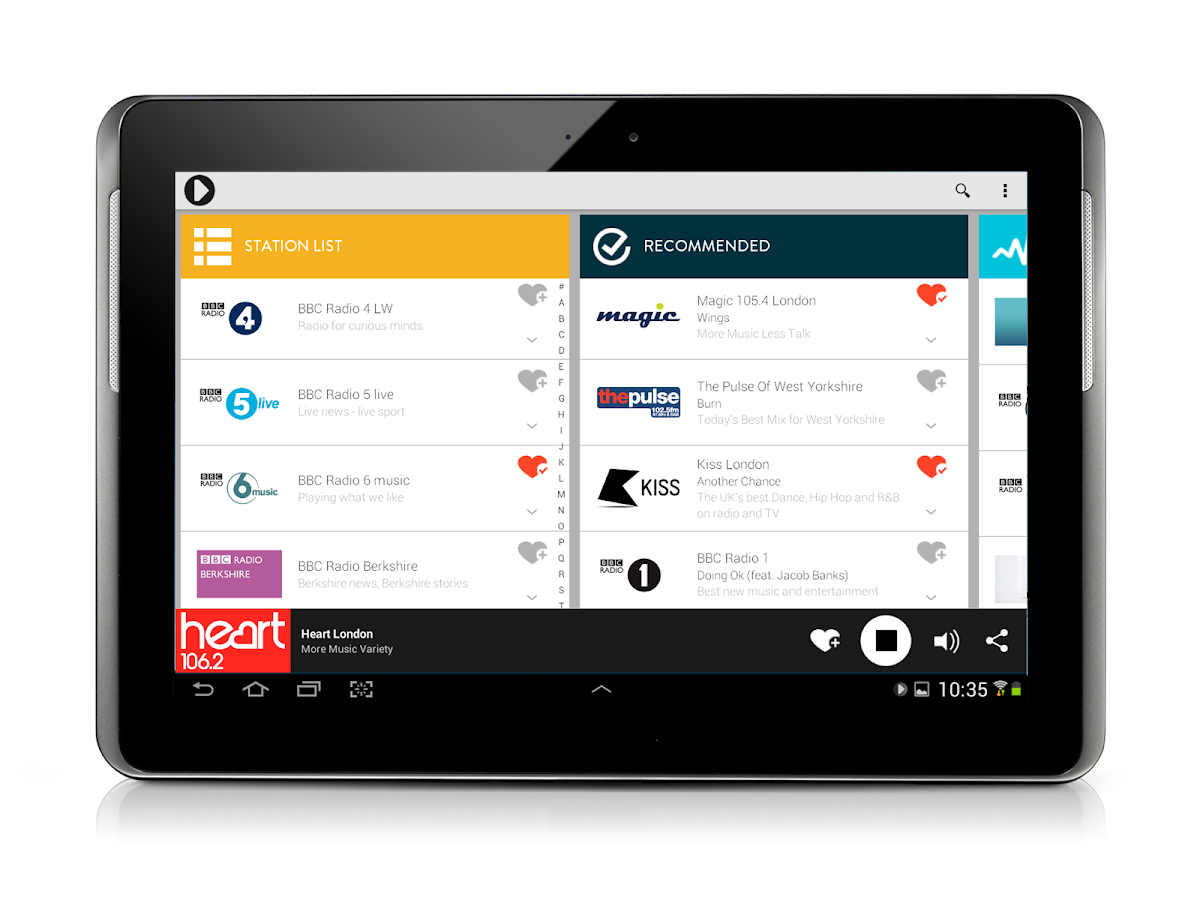 Radioplayer Tablet :: UK Radio – appwala