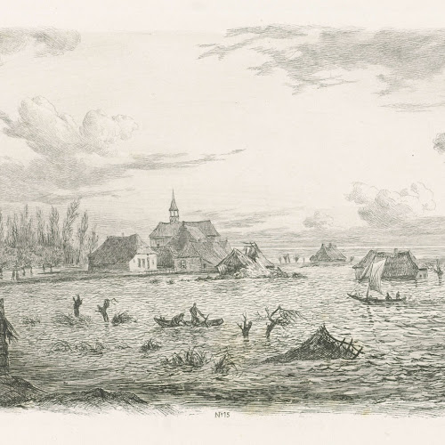 Overstroming te Kessel, George Andries Roth, 1855 - Rijksmuseum