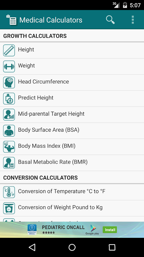 Medical Calculators - Android Apps on Google Play
