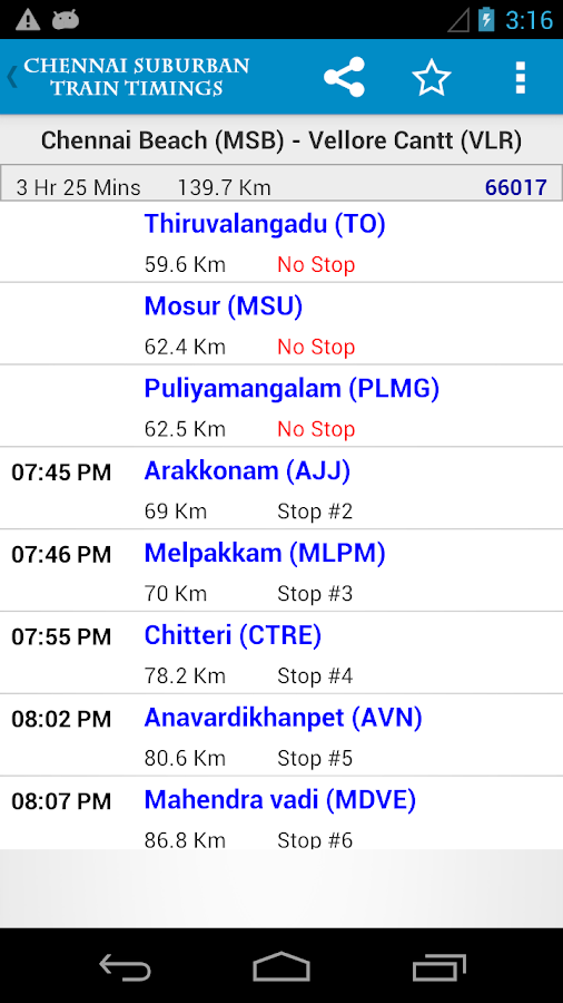 Chennai MRTS/EMU Train Timings - Android Apps on Google Play