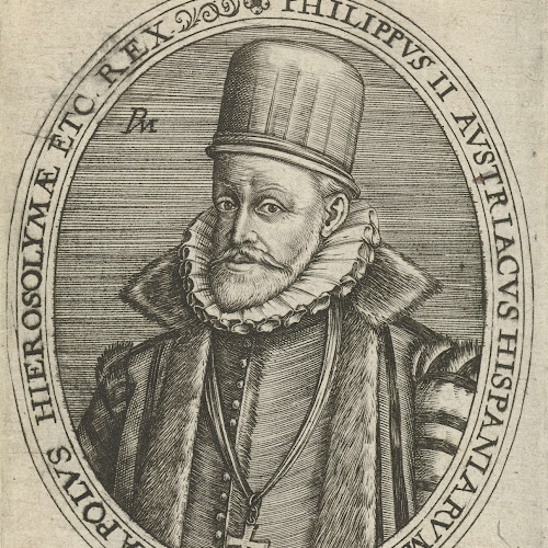 Portret van Filips II, koning van Spanje, Pieter Maes, 1577 - 1591 ...