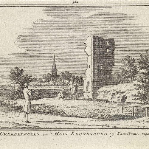 Ruïne van het Huis Kronenburg, Haarlem, Hendrik Spilman, after Cornelis ...