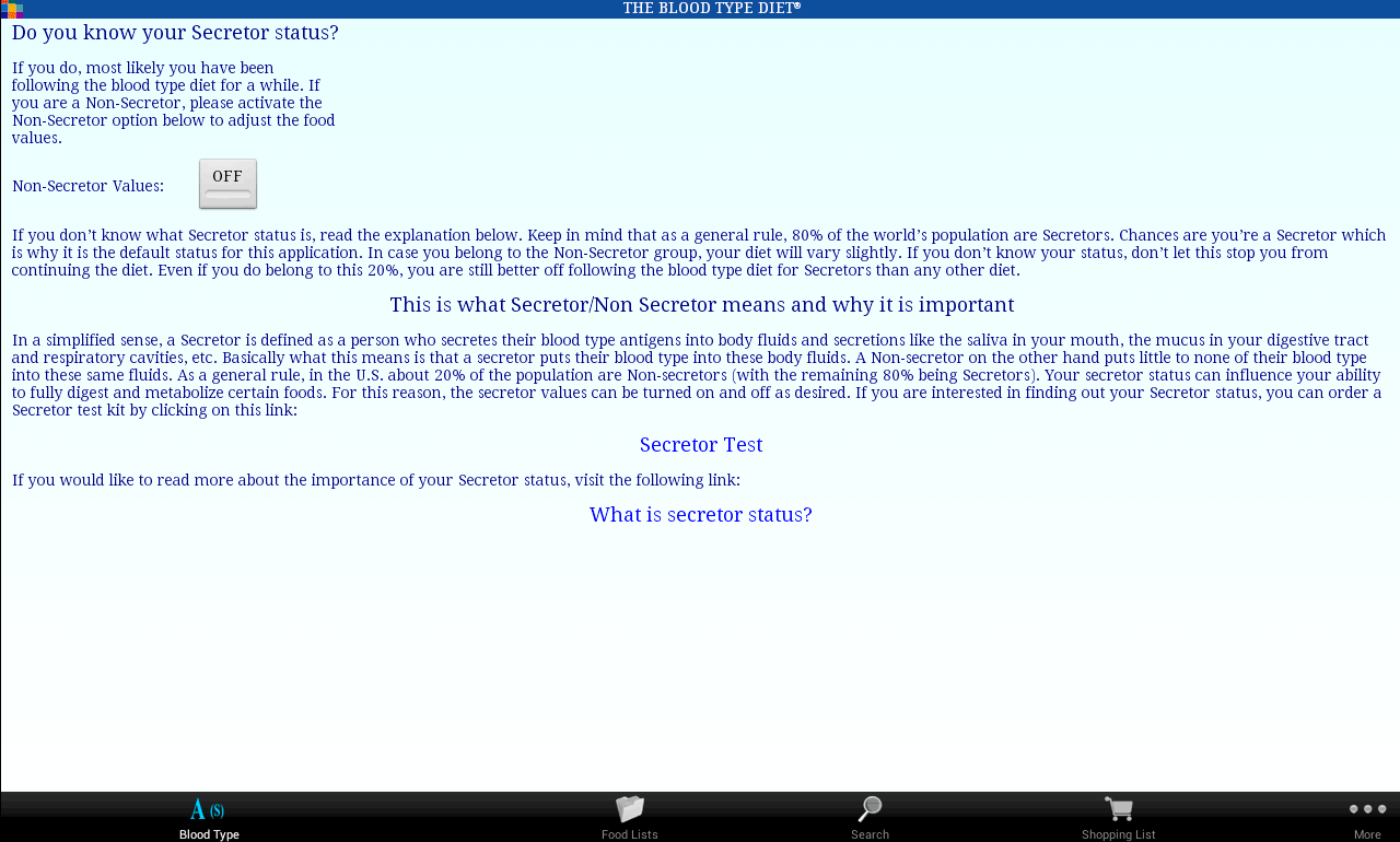 The Blood Type Diet® - Android Apps on Google Play